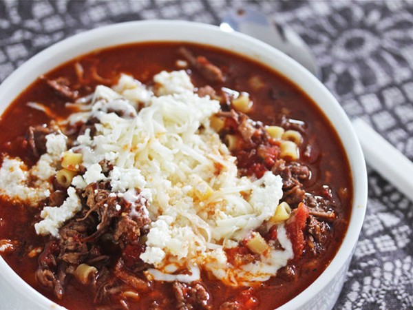 Cheesy short rib and sausage lasagna soup recipe | Eat Your Books