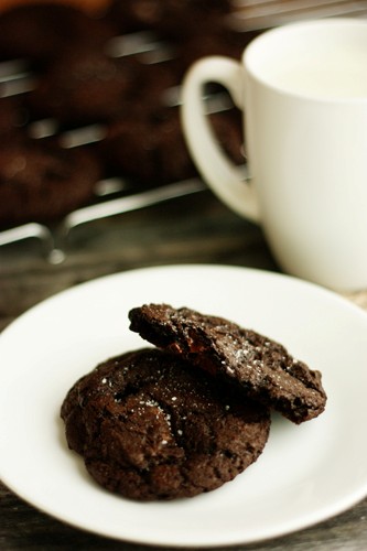 Double dark chocolate cookies with sea salt recipe | Eat Your Books