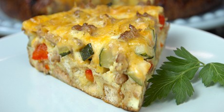 Erik Eggstrata [Layered breakfast strata with Italian sausage and ...