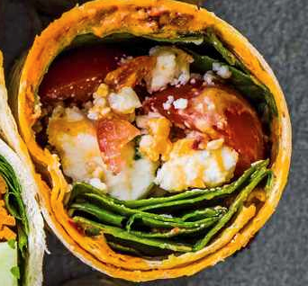 Feta, harissa and hummus wraps recipe | Eat Your Books
