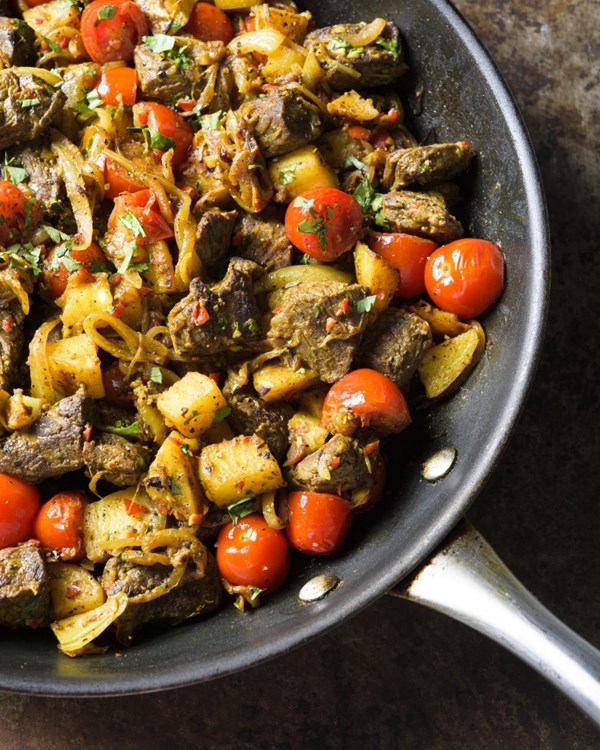 Goan-style chili-fry with beef, tomatoes and potatoes recipe | Eat Your ...