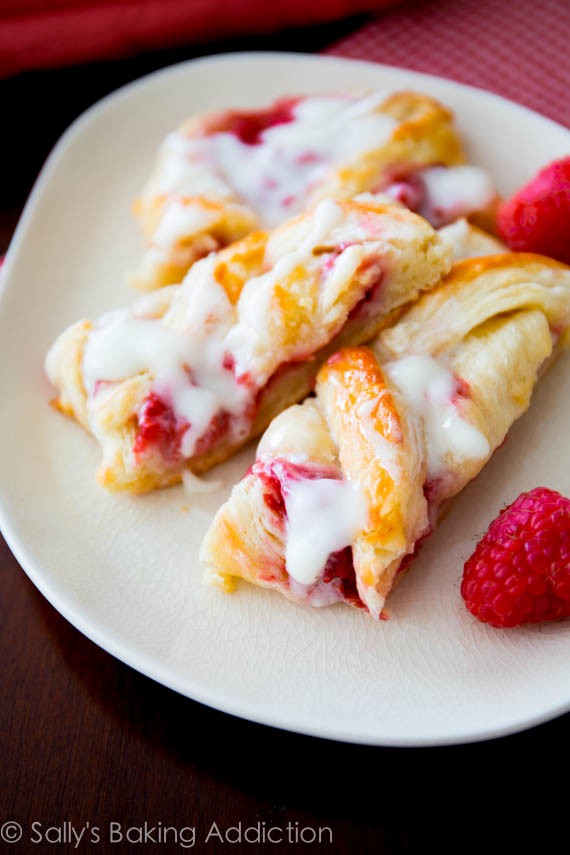 Iced raspberry Danish braids recipe | Eat Your Books