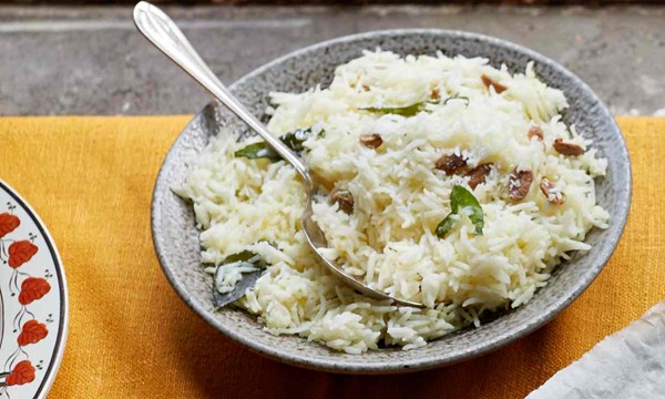 Lemon rice with curry leaves and peanuts recipe | Eat Your Books