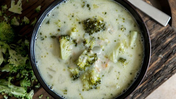 Lunchtime roasted broccoli-Swiss soup recipe | Eat Your Books
