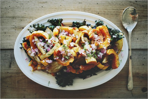 Maple spice delicata, fennel & kale bowl recipe | Eat Your Books