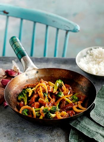 Mr Woodman's meat and two veg - aka beef, onions and broccoli recipe ...
