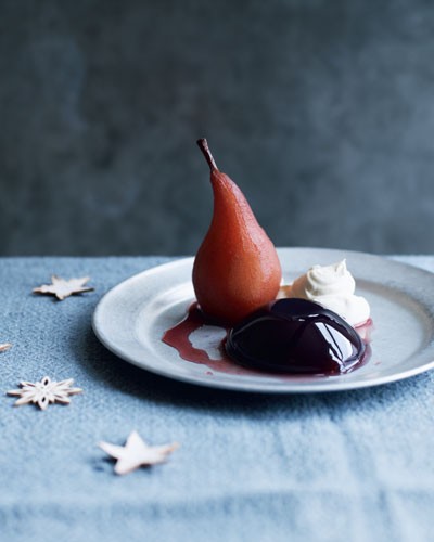 Mulled Port pears with Port jelly recipe | Eat Your Books