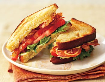 Pancetta, mizuna, and tomato sandwiches with green garlic aïoli recipe ...