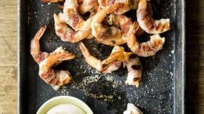 Pancetta-wrapped prawns with garlic aïoli recipe | Eat Your Books