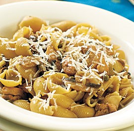 Pasta shells with chicken, mushrooms & capers recipe | Eat Your Books