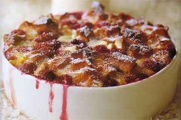 Raspberry & white chocolate waffle pudding recipe | Eat Your Books