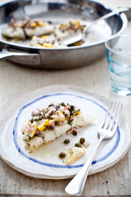 Roasted cod with lemon and caper relish recipe | Eat Your Books