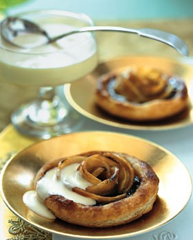 Spiced sugarplum and caramelized apple tartlets with Calvados cream ...