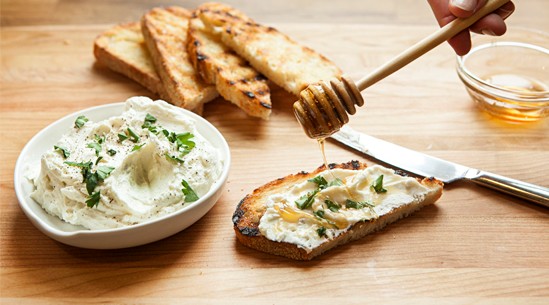 Three-cheese herb-and-honey spread recipe | Eat Your Books